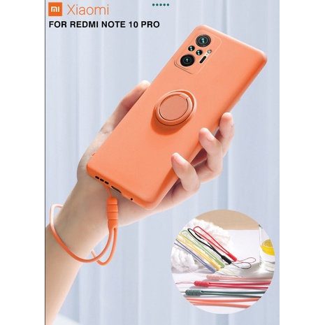Jual Redmi Note 10 PRO Case Ring TALI Holder Liquid Silicone Case Full ...