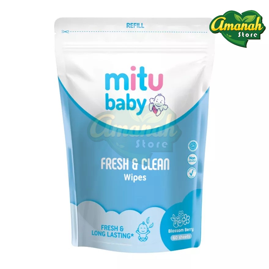 Jual MITU Baby Wipes Refill 60s / tisu basah mitu refil isi ulang 60s ...