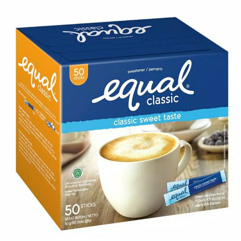 Jual Equal Zero Calorie Sweetener 50 Sticks | Shopee Indonesia