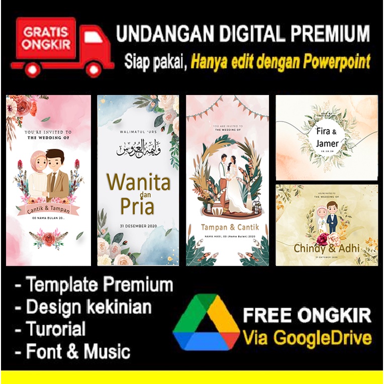 Jual Template Undangan Digital Wedding atau Pernikahan Kekinian Premuim ...