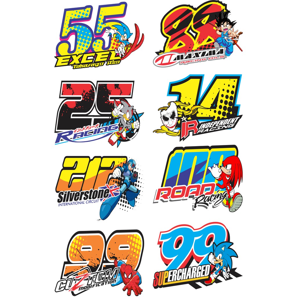 Jual Stiker Nomer Racing transparan | Shopee Indonesia