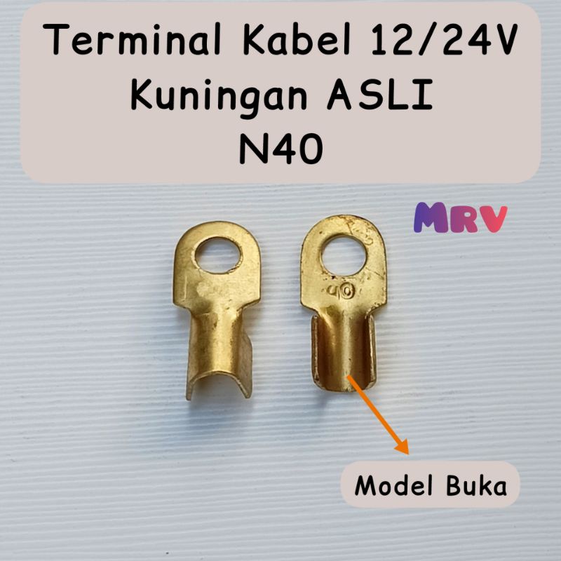 Jual TERMINAL SKUN AKI NS40 / KLEM AKI KUNINGAN ASLI BESAR BUKA 12/24V ...