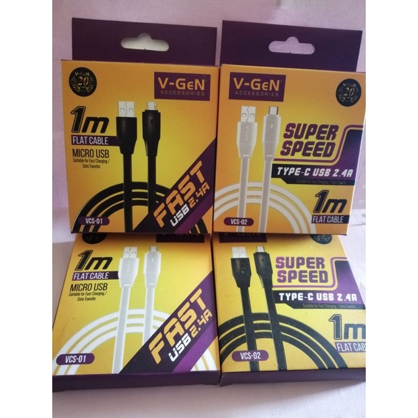 Jual Kabel Data Micro/Type-C, USB V-GeN VCS-01/02 Fast | Shopee Indonesia