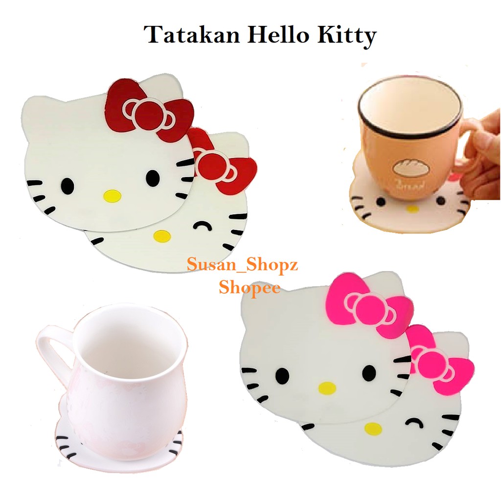 Jual Tatakan Gelas Bentuk Hello Kitty - Coaster Unik | Shopee Indonesia