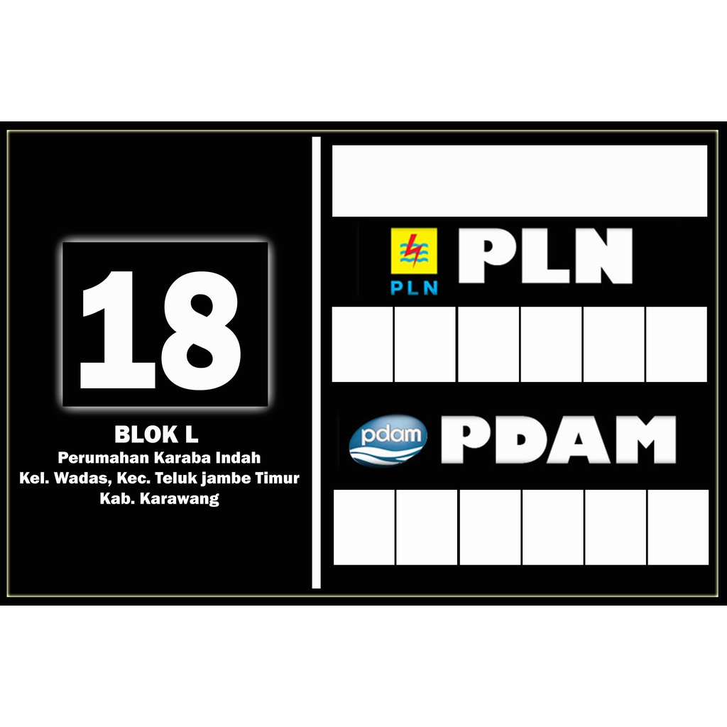 Jual PAPAN MENU | IDENTITAS RUMAH I NOMER RUMAH | PAPAN METERAN PLN PDAM | CUSTOM | Shopee Indonesia