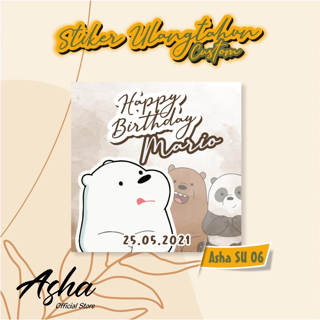 Jual STIKER LABEL ULANG TAHUN - STIKER ULTAH CUSTOM BULAT KOTAK GLOSSY ...