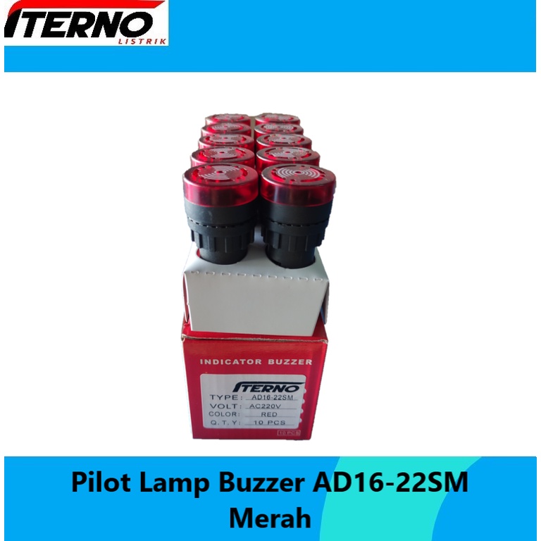 Jual Pilot Lamp LED Buzzer 22mm 220VAC AD16-22SM Iterno | Shopee Indonesia
