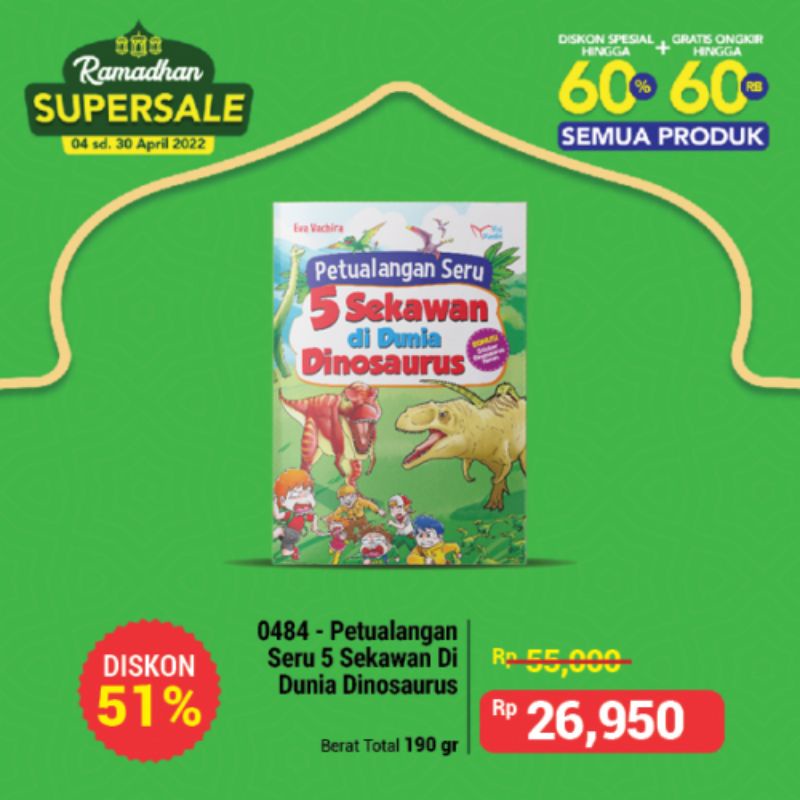 Jual Buku Anak Islam Petualangan Seru 5 Sekawan Di Dunia Dinosaurus ...