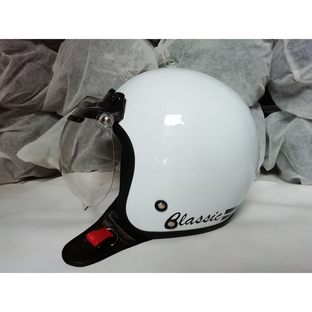 Jual HELM BOGO CLASSIC DEWASA WARNA PUTIH CEMBUNG BENING | Shopee Indonesia