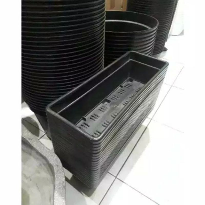 Jual Pot persegi panjang s hitam panjang 50 cm lebar 16 cm tinggi 17 cm ...