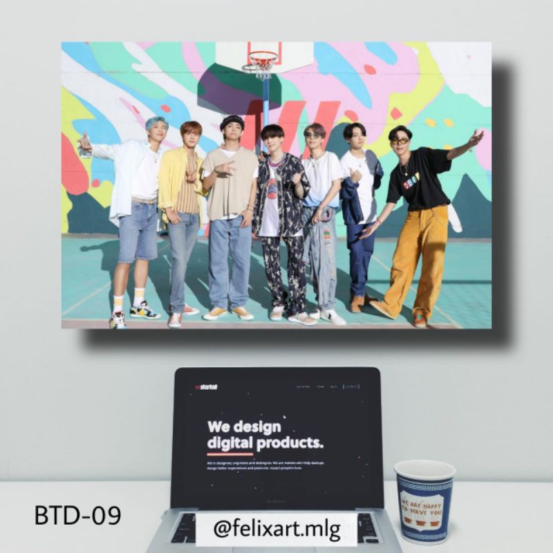 Jual Poster 3D BTS DYNAMITE Frame Kayu Wall Decor Aesthetic Hiasan ...