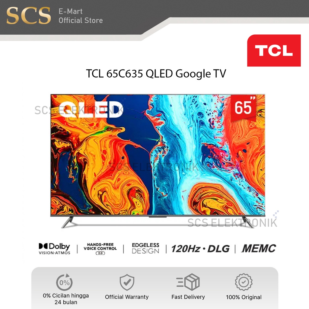 Jual TCL 65C635 QLED Google TV 4K UHD HDR Smart TV C635 65 inch ...