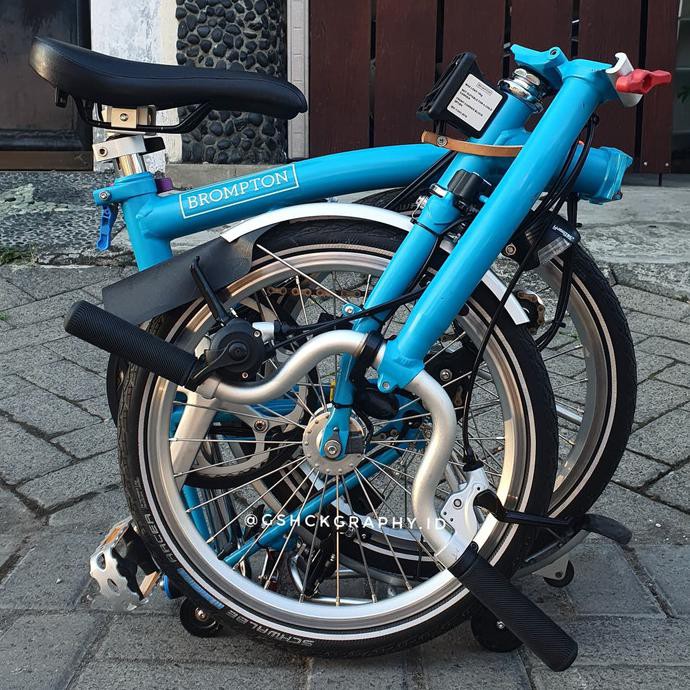 Jual Brompton M3LD 2020 blue lagoon second | Shopee Indonesia