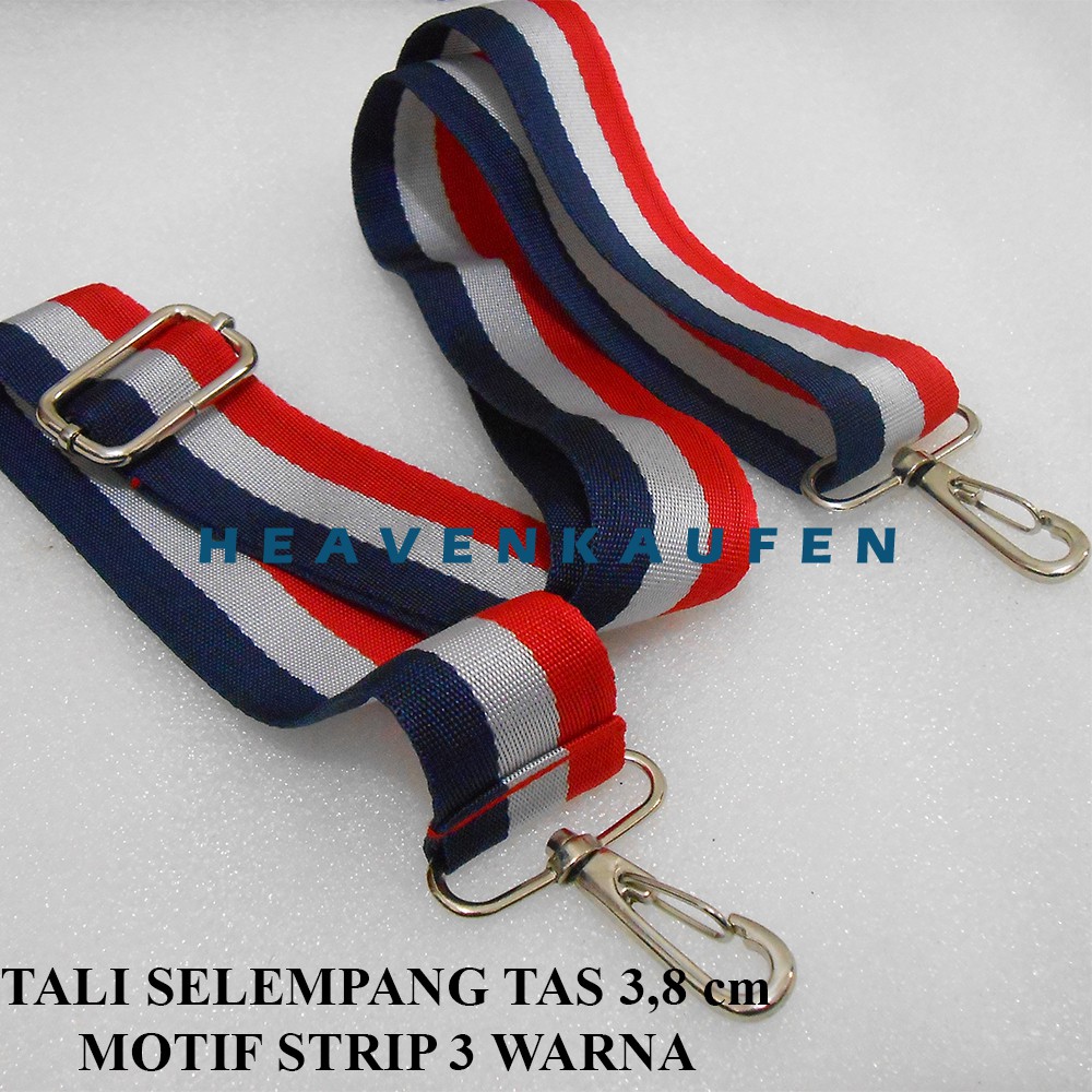 Jual Tali Selempang Tas / Strap Tas Lebar 3,8 cm Motif Strip 3 Warna ...