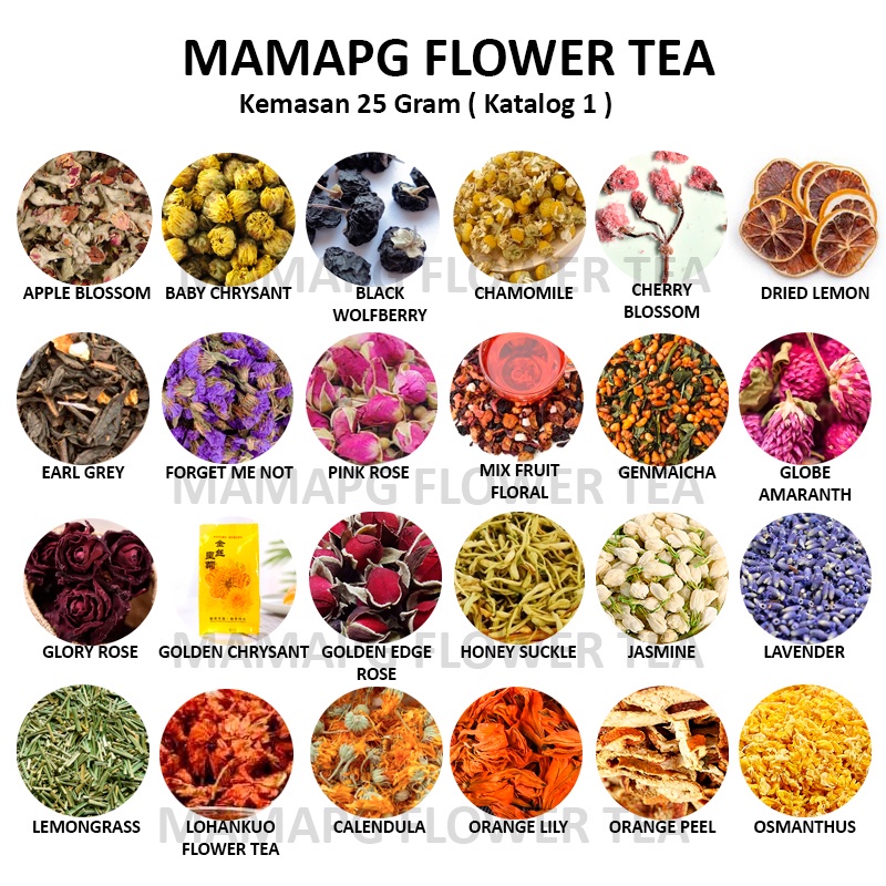 Jual 25 GRAM FLOWER TEA / BUNGA TEH / TEH 50 JENIS PALING LENGKAP ...