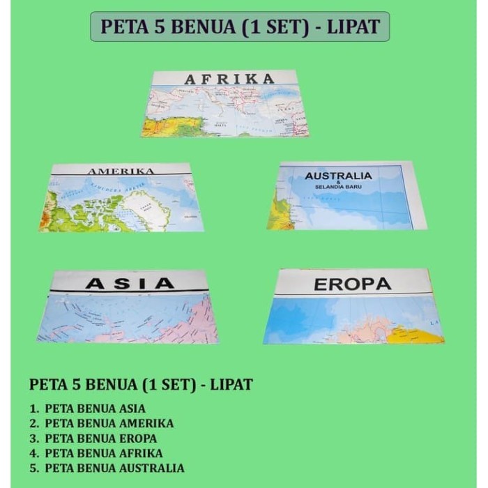 Jual PETA 5 BENUA - LIPAT (1 SET = 5 BUAH PETA) | Shopee Indonesia