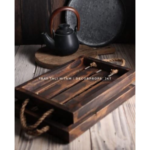 Jual Tray Kayu Palet Handle Tali / Tray Kayu Tali / Wooden Tray / Baki ...