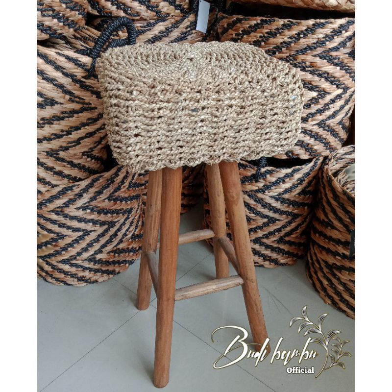 Jual KURSI BAR TINGGI STOOL BAR ANYAMAN SEAGRASS MODEL DUDUKAN KOTAK ...