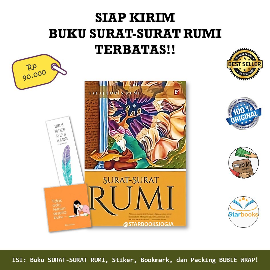 Jual NEW!! BUKU SURAT-SURAT RUMI & PAKETAN BUKU RUMI KECE BY JALALUDDIN ...