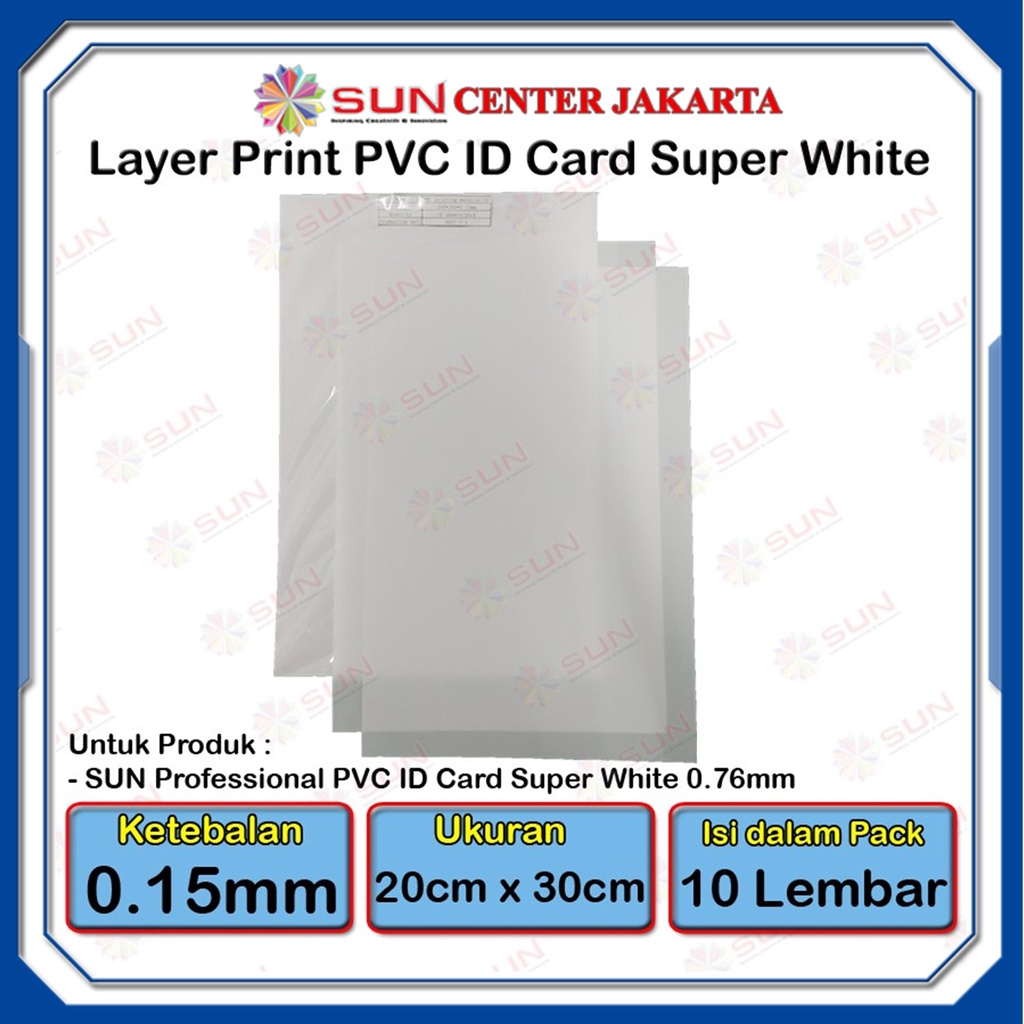 Jual Layer Print PVC ID Card White isi 10 Lembar ( Overlay / PVC ...