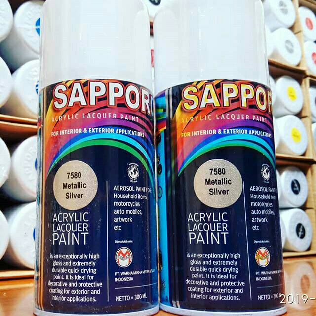 Jual Sapporo Spray 300ML 7580 Metallic Silver / Pilox | Shopee Indonesia