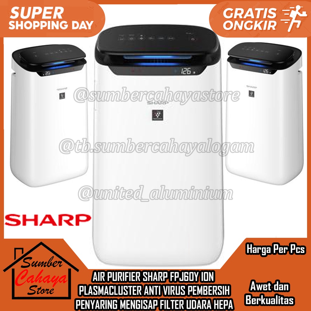 Jual Sharp Air Purifier FPJ60Y Plasmacluster Hepa 48 M2 Filter ...