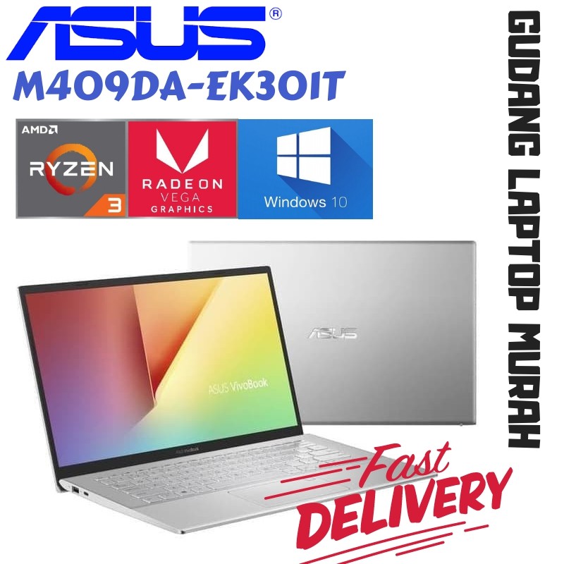 Jual LAPTOP ASUS M409DA-EK301T/Ryzen R3-3200U/4GB/1TB/VEGA 3/WINDOWS10 ...