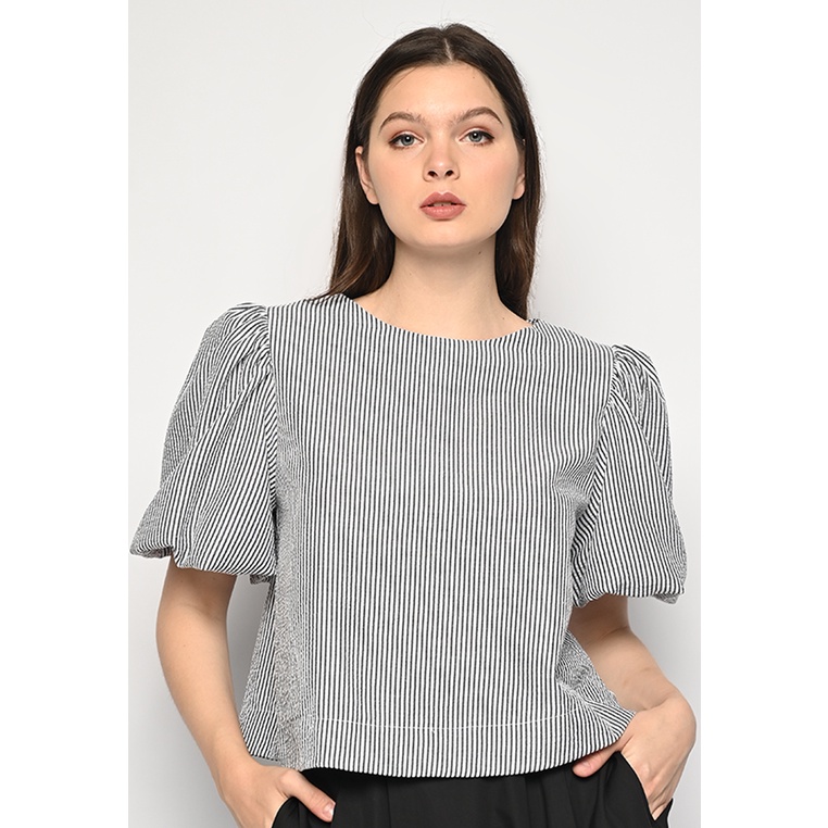 Jual L'More Top Crop Bubble Arms 1E71-BLACK | Shopee Indonesia