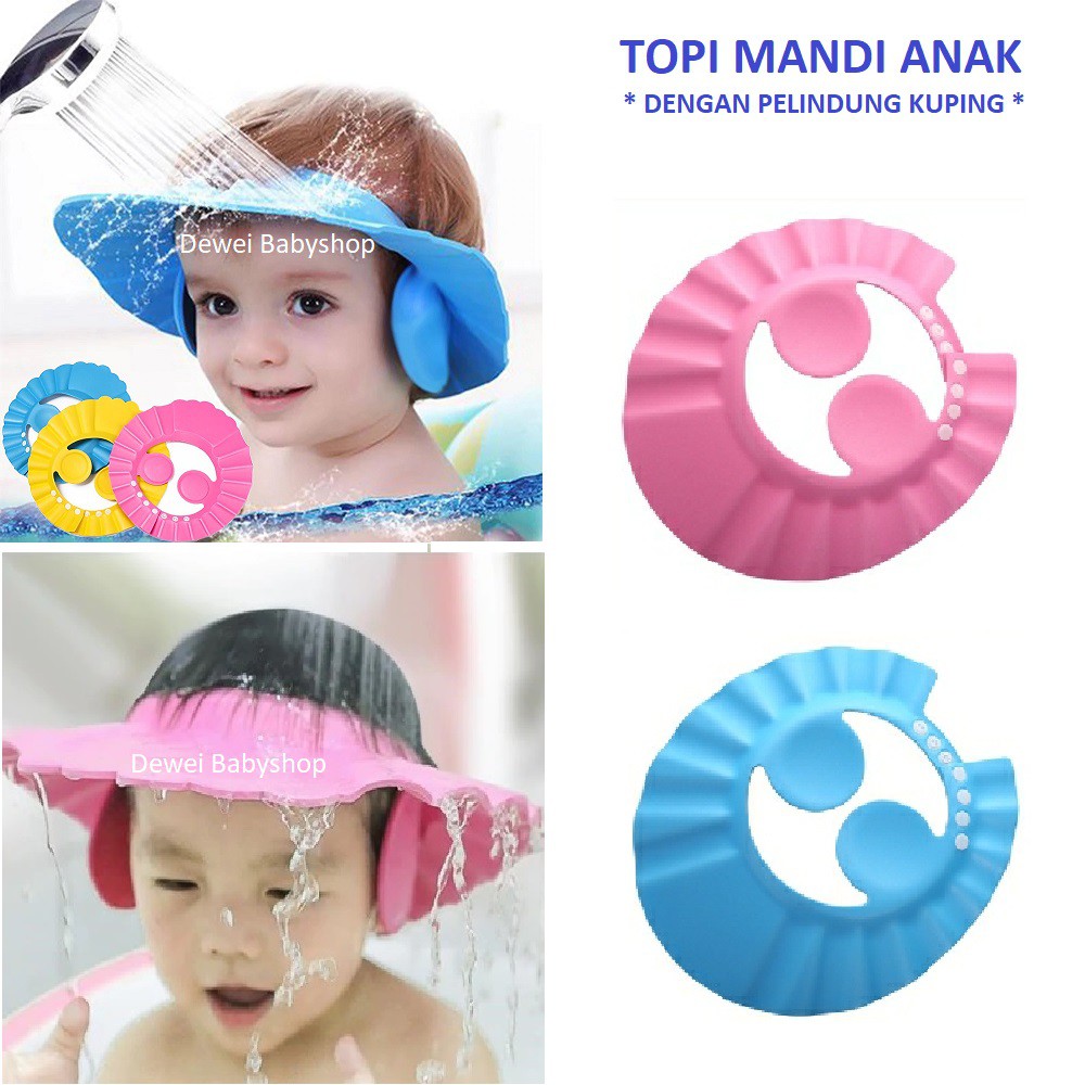Jual Topi Mandi Keramas Anak Bayi Dengan Pelindung Kuping ( Baby Shower ...