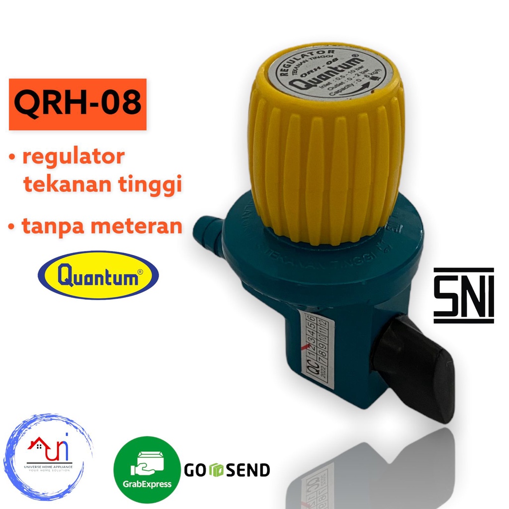Jual Regulator Kompor Gas LPG Tekanan Tinggi Quantum QRH-08 Tanpa Meter / QRH-08 | Shopee Indonesia