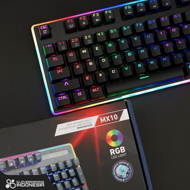 Jual Rexus MX10 Mechanical Keyboard RGB - Gaming MX-10 Blue Red Brown ...