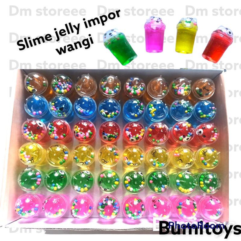 Jual mainan slime jelly impor wangi / mainan slem murah / slime jiggly ...