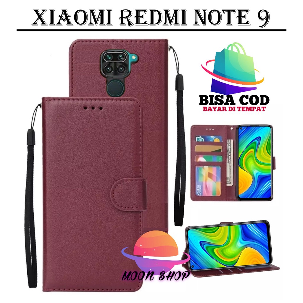 Jual XIAOMI REDMI NOTE 9 FLIP LEATHER CASE PREMIUM-FLIP WALLET CASE ...