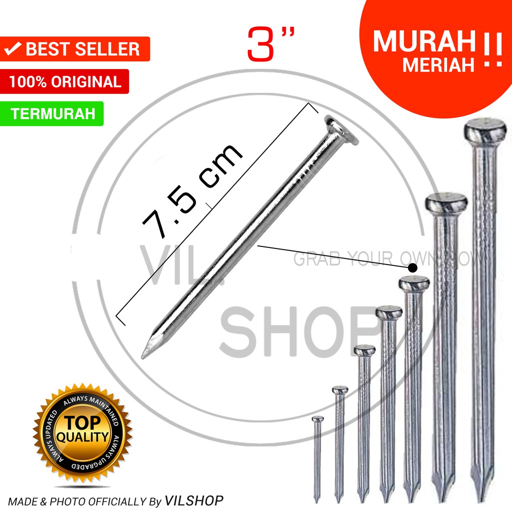 Jual PAKU BETON 3" / CONCRETE NAIL 3 INCH / PAKU BETON 3 INCI MEDAN ...