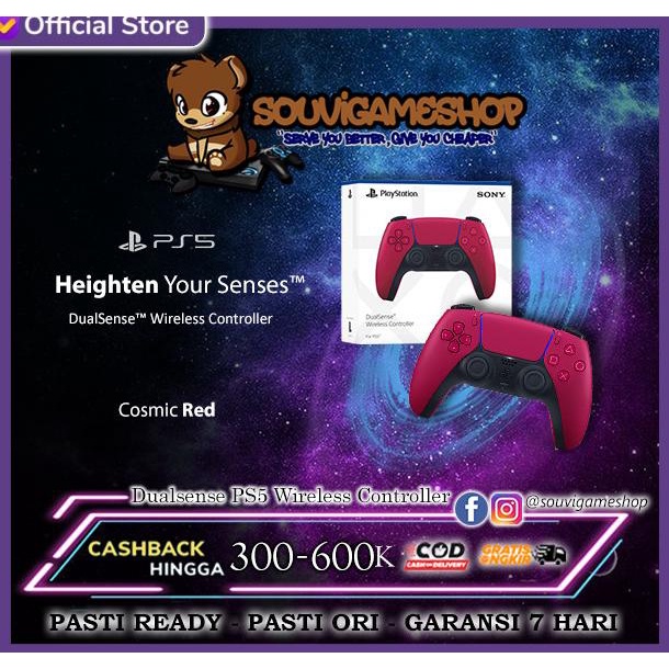 Jual PS5 Dual Sense Controller / PS5 DualSense / Stik PS5 COSMIC RED ...