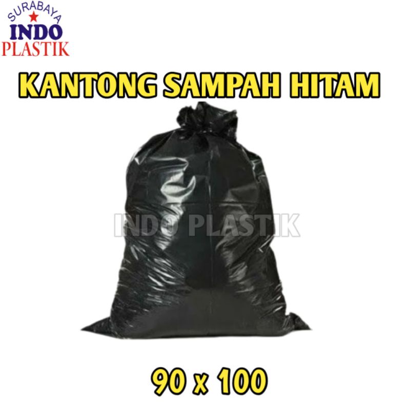Jual ISI 10 PCS KANTONG PLASTIK SAMPAH KRESEK HITAM JUMBO BESAR HD PE ...