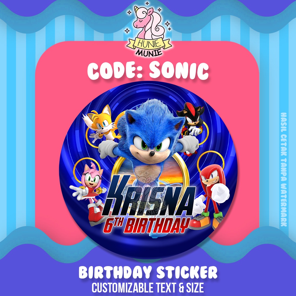 Jual Sticker Birthday Custom - Sonic Hedgehog & Friends (20pcs) Sticker ...