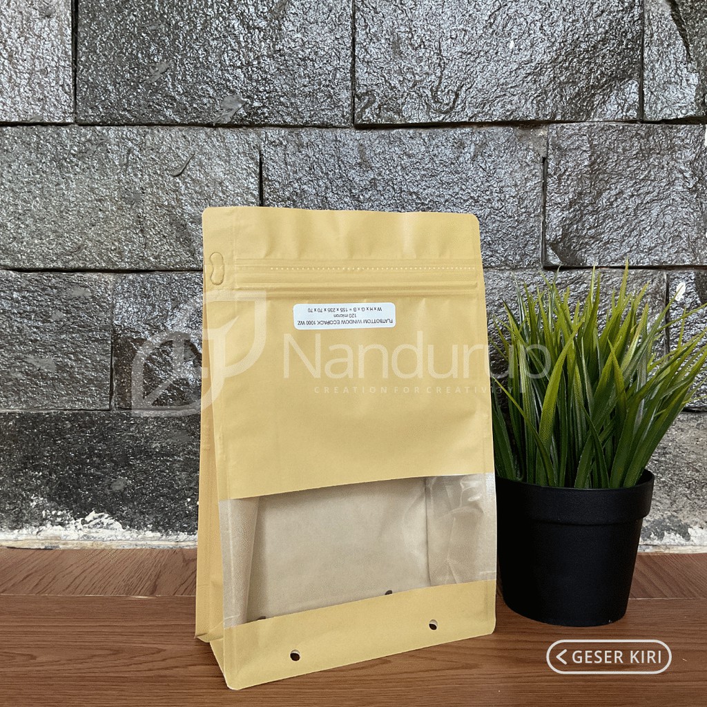 Jual [50 pcs] Kemasan Makanan KPack Flatbottom Window Ecopack 15x23cm ...