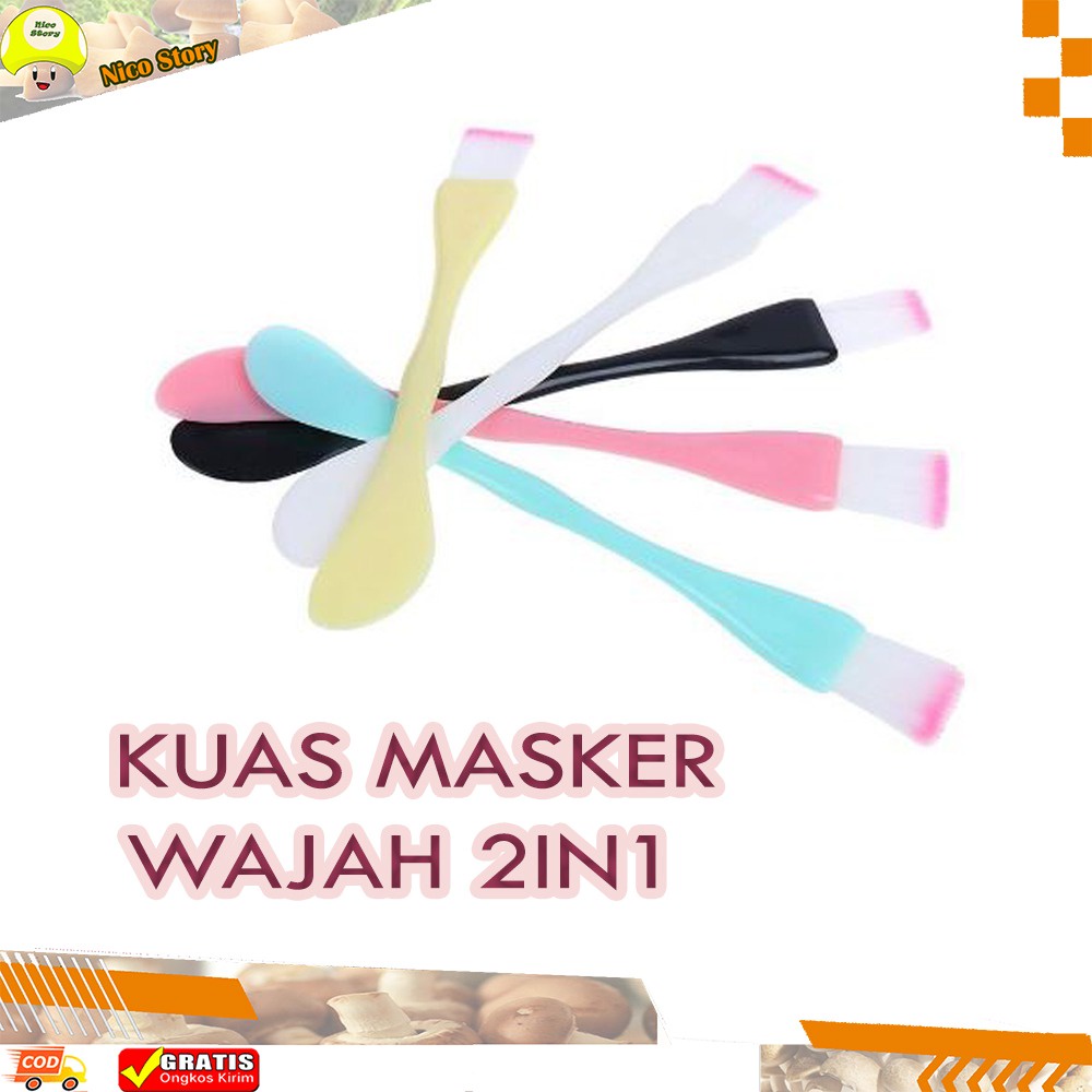 Jual (NCS) COD Kuas Spatula 2 in 1 Untuk Masker Wajah Facial Mud Mask ...