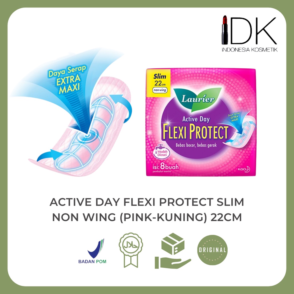 Jual Laurier Active Day Flexi Protect Slim Non Wing (Pink-Kuning) 22cm | Shopee Indonesia