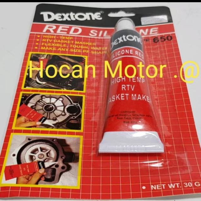 Jual LEM PAKING DEXTON SILICONE RED LEM MERAH | Shopee Indonesia
