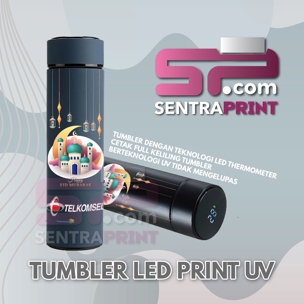 Jual Tumbler LED Temperatur Custom Print UV Full Color 1 sisi | Shopee ...