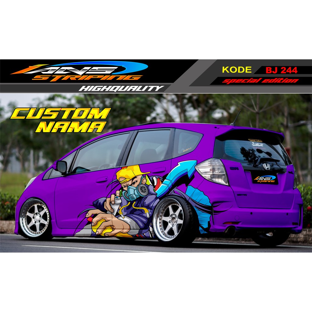 Jual DECAL MOBIL HONDA JAZZ / DECAL STICKER MOBIL / decal mobil stiker ...