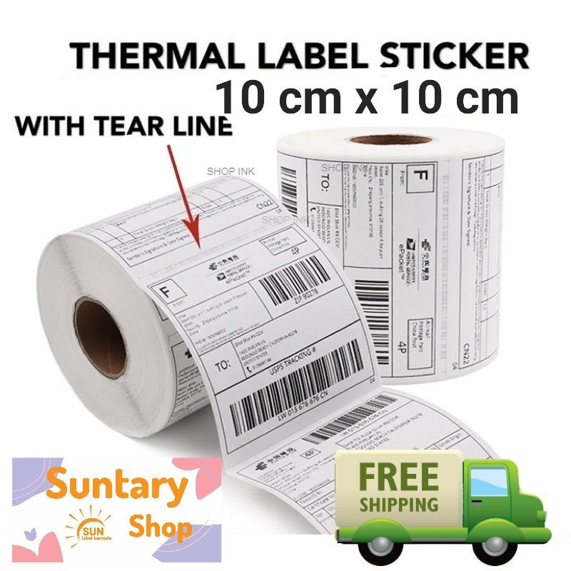 Jual LABEL STICKER THERMAL 100 X 100mm BARCODE 100X100mm UKURAN A6LABEL ...