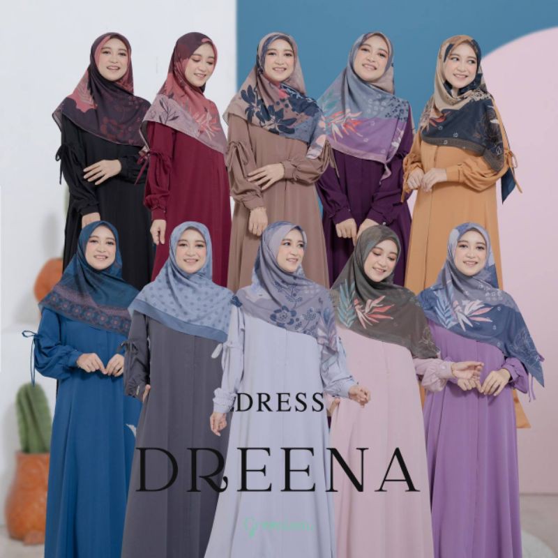 Jual Dreena Dress Greenism Ratuhijab Lastri outfit | Shopee Indonesia