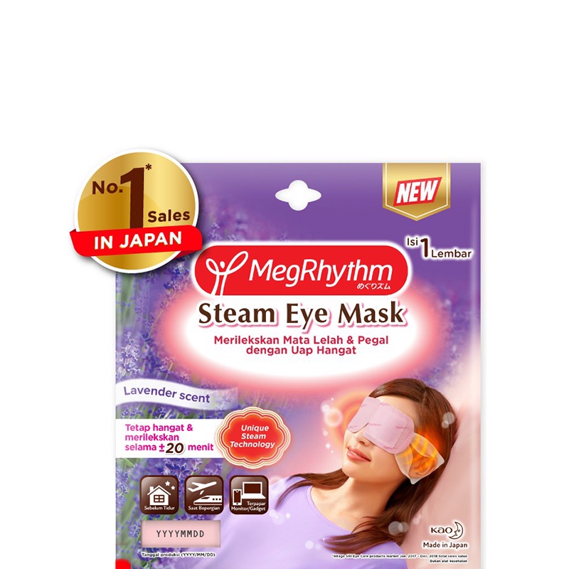 Jual MegRhythm Masker Mata Steam Eye Mask Lavender 1 pc | Shopee Indonesia