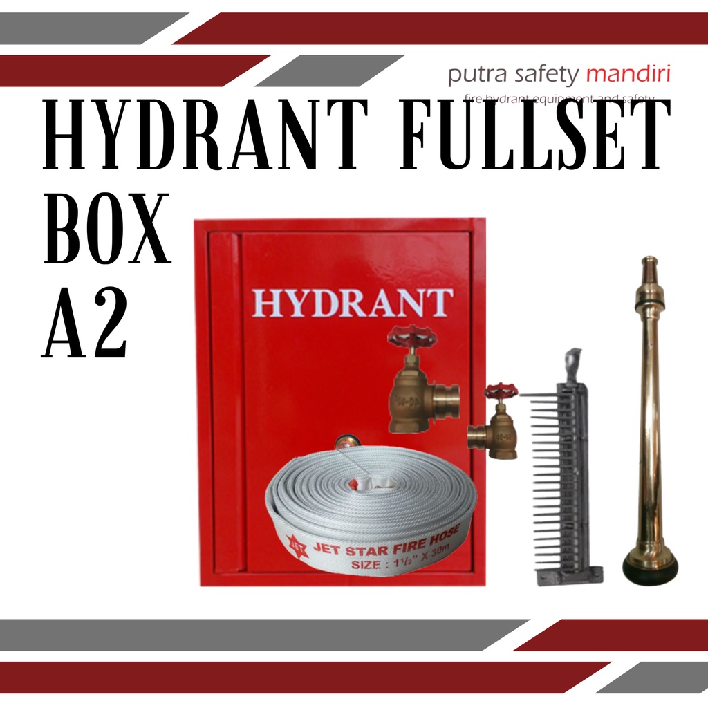 Jual JUAL HYDRANT BOX INDOOR TYPE A2 PINTU POLOS KACA FULLSET FIRE HOSE ...