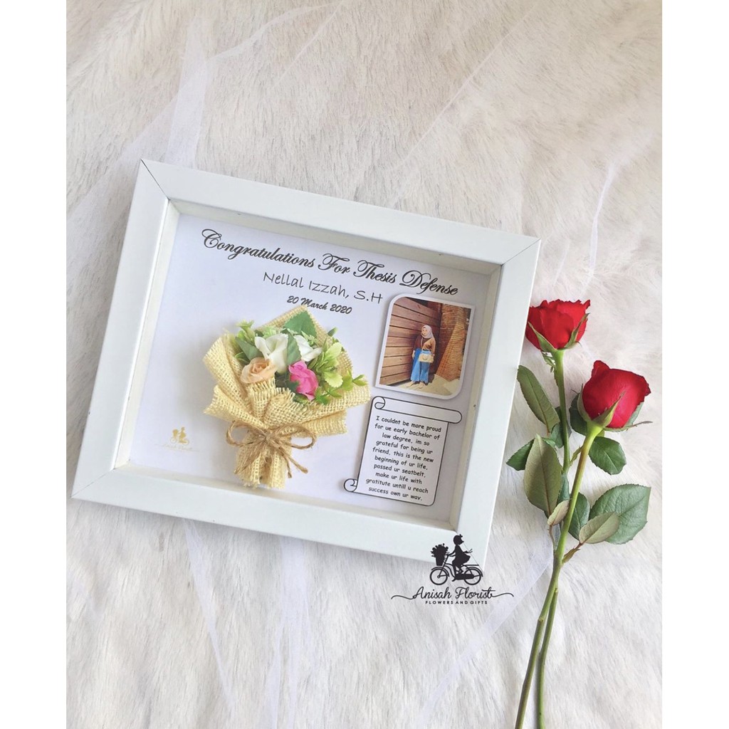 Jual Flower In Frame Artificial Flower In Frame Graduation Gift