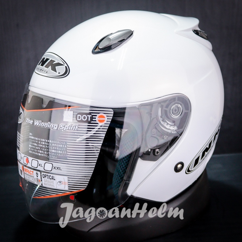 Jual INK HELMET CENTRO JET SOLID | WHITE PEARL GOLD | SINGEL VISOR ...