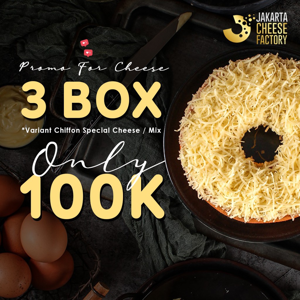 Jual Paket isi 3 box Chiffon Special Cheese Jakarta Cheese Factory ...